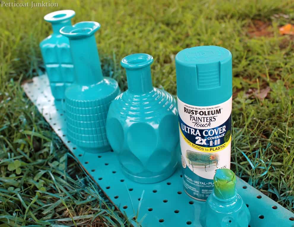 Spray Paint Glass Bottles And Decanters Then Dry Brush Spray Paint Glass Bottles And Decanters Then Dry Brush