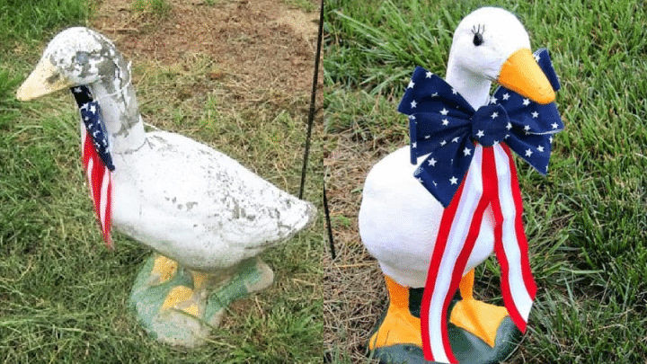 Concrete Goose Makeover: How To Easily Paint Lawn Statues