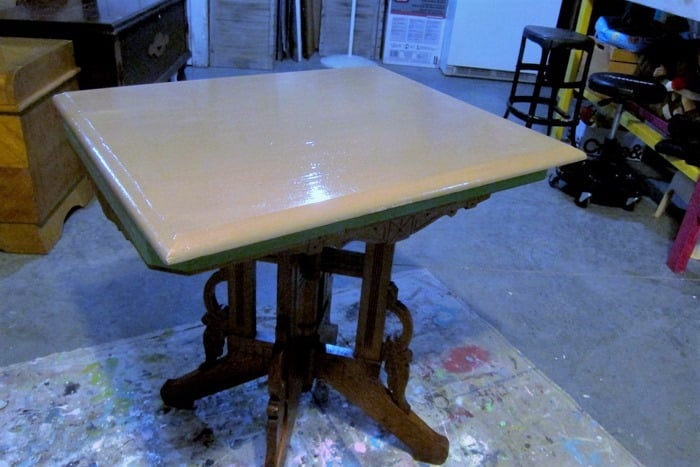 Upcycled Antique Table: Where A Stained Finish And Paint Work Together