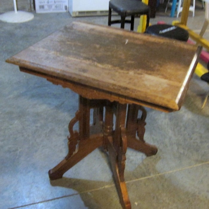 Upcycled Antique Table: Where A Stained Finish And Paint Work Together